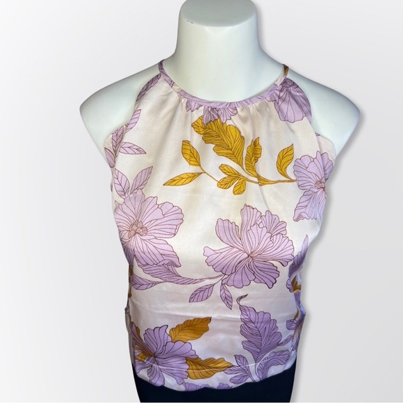 Monteau | Tops | Monteau Floral Halter Top Scalloped Trim | Poshmark